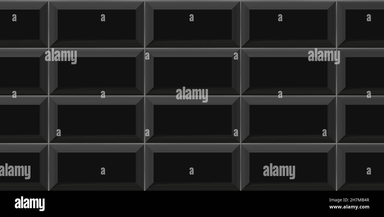 Black subway tile seamless pattern. Wall with brick texture. Vector ...