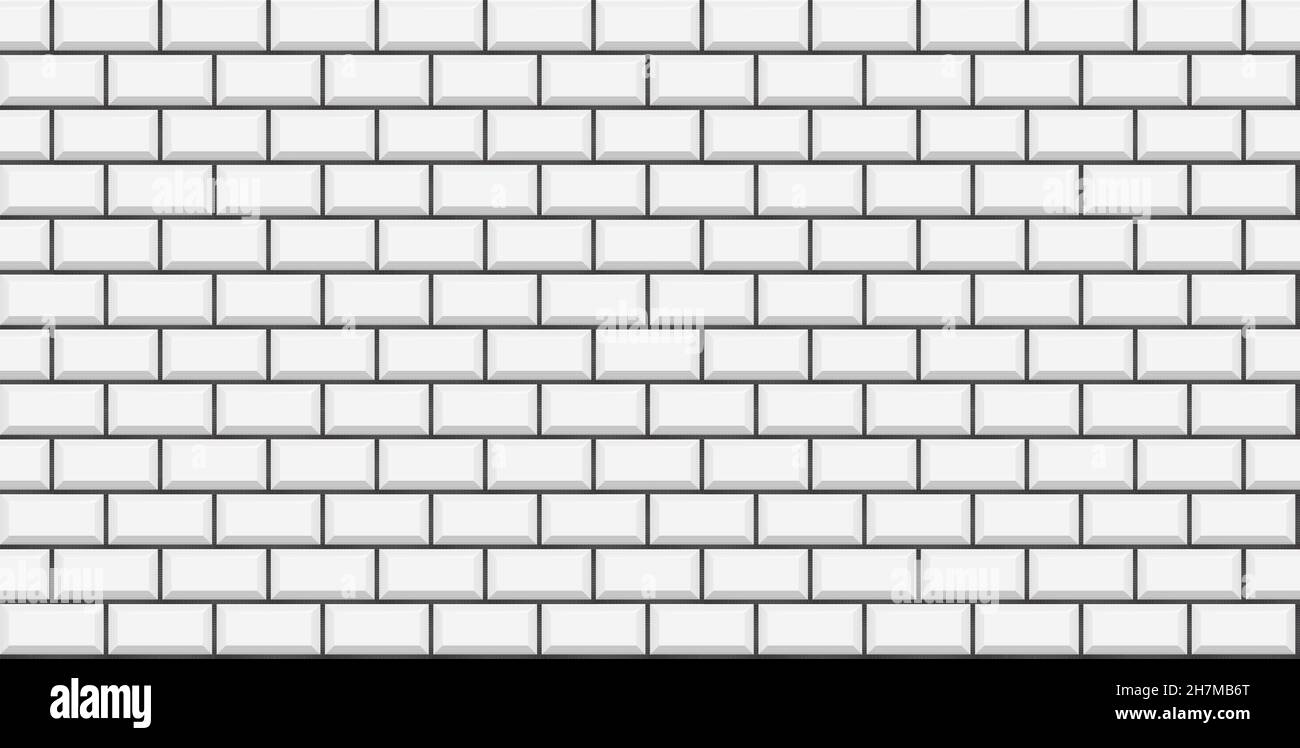 White subway tile seamless pattern. Wall with brick texture. Vector ...