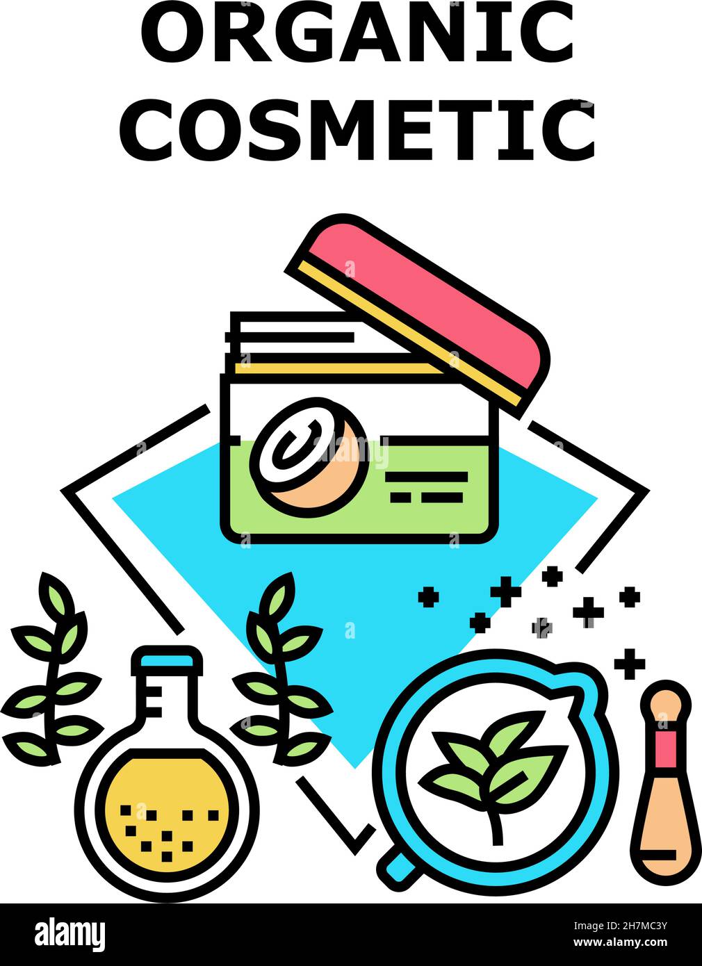 Organic Cosmetic Vector Concept Color Illustration Stock Vector Image ...