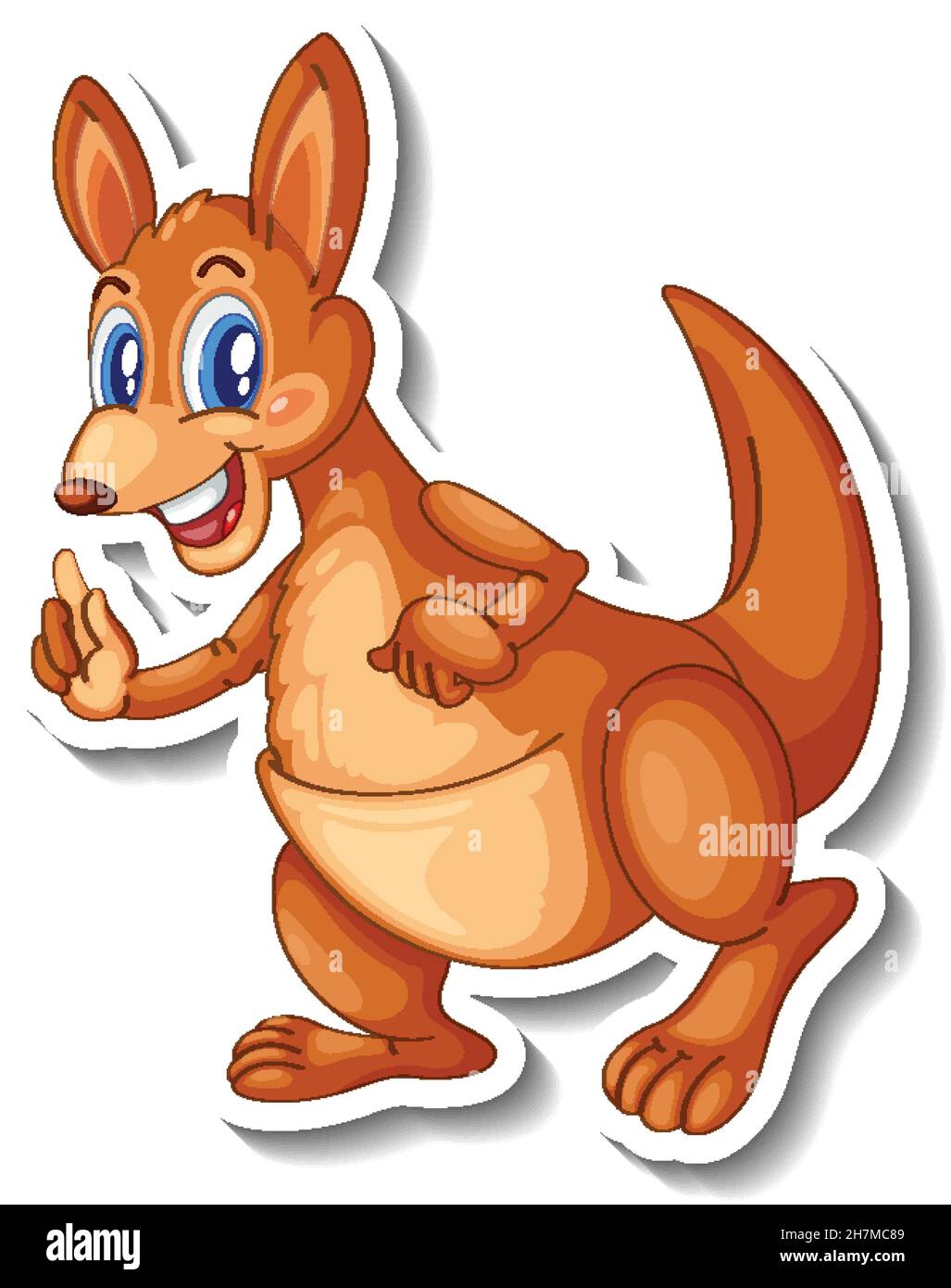 Kangaroo animal cartoon sticker illustration Stock Vector Image & Art ...