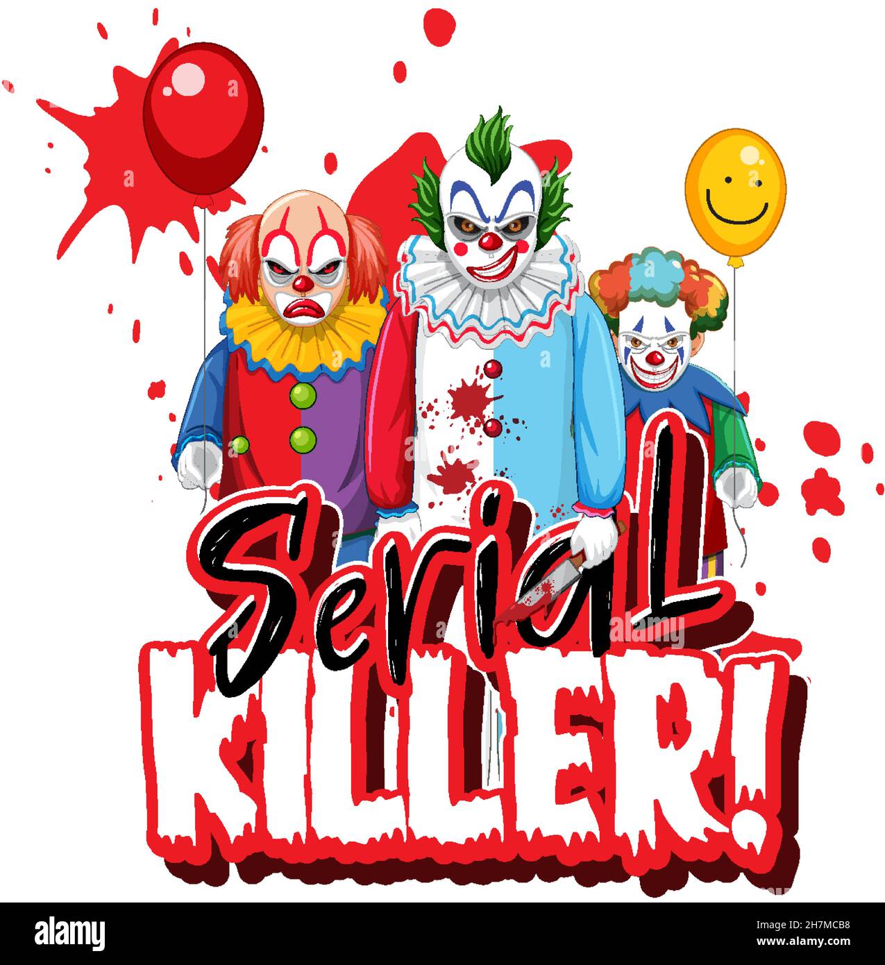 Serial killer clown Stock Vector Images - Alamy