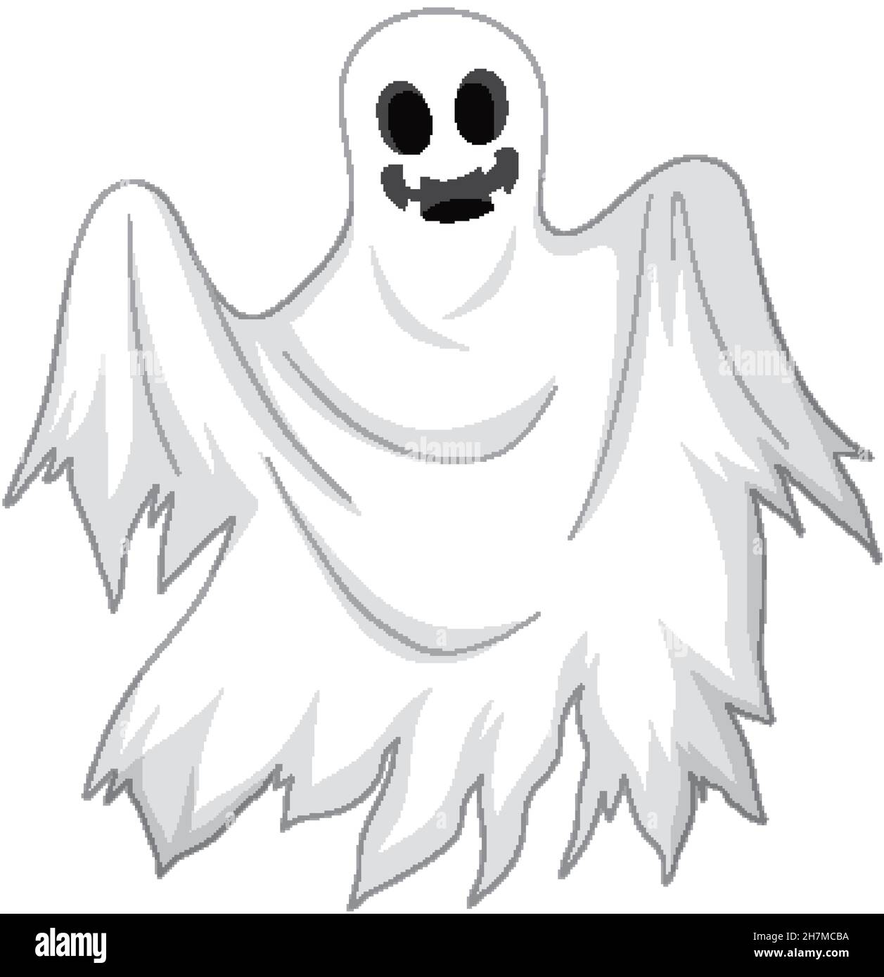 White scary ghost isolated illustration Stock Vector Image & Art - Alamy