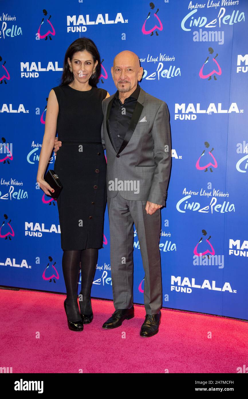 Daniela Lavender (L), and her husband Ben Kingsley (R) pose for a ...
