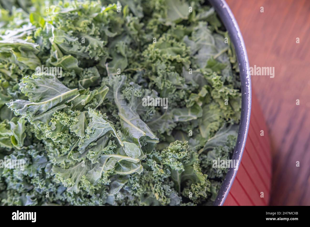 Kale in a pot ready to be washed Stock Photo - Alamy