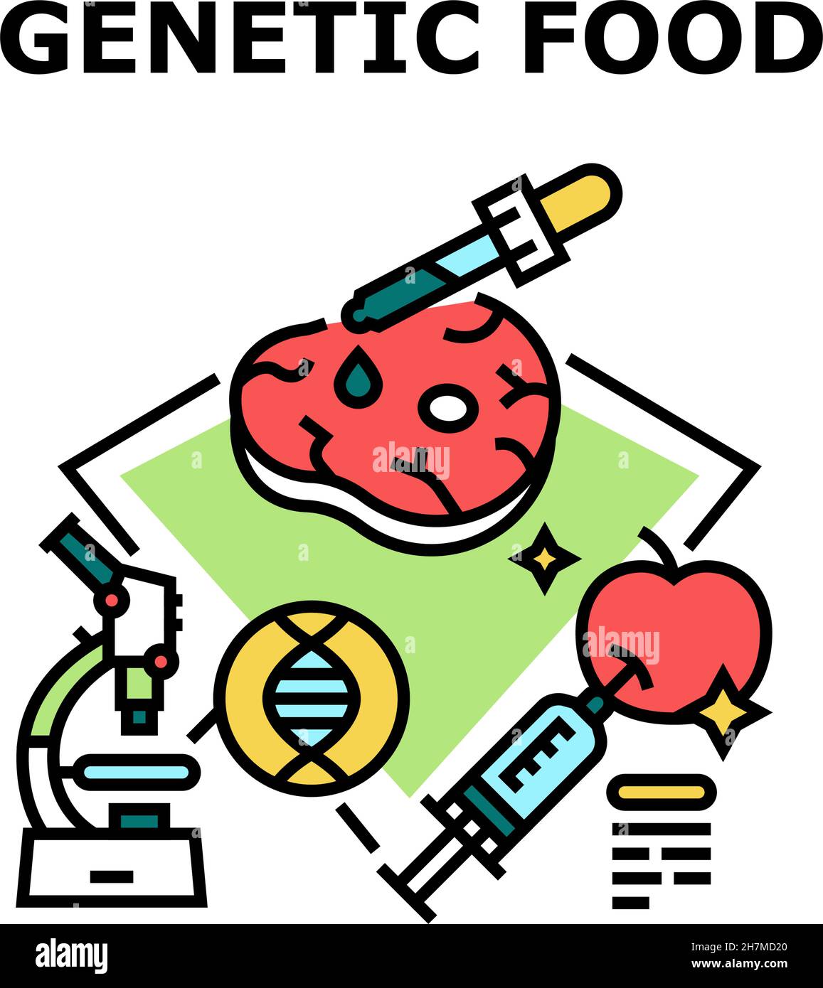 Genetic Food Vector Concept Color Illustration Stock Vector Image & Art ...