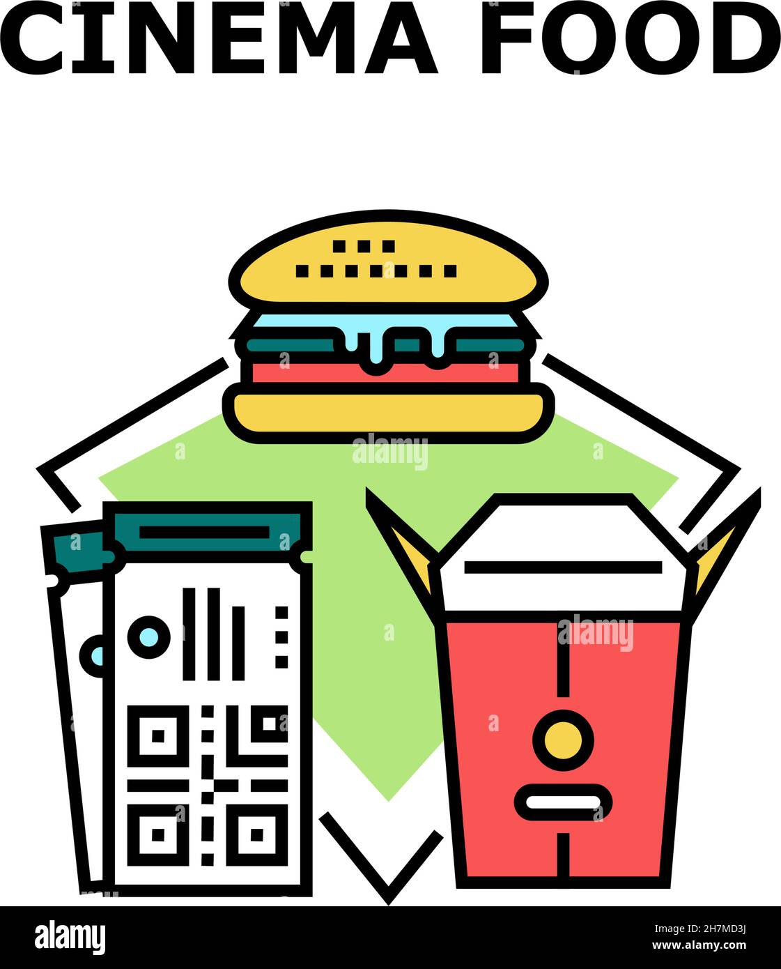 Cinema Food Vector Concept Color Illustration Stock Vector Image & Art ...