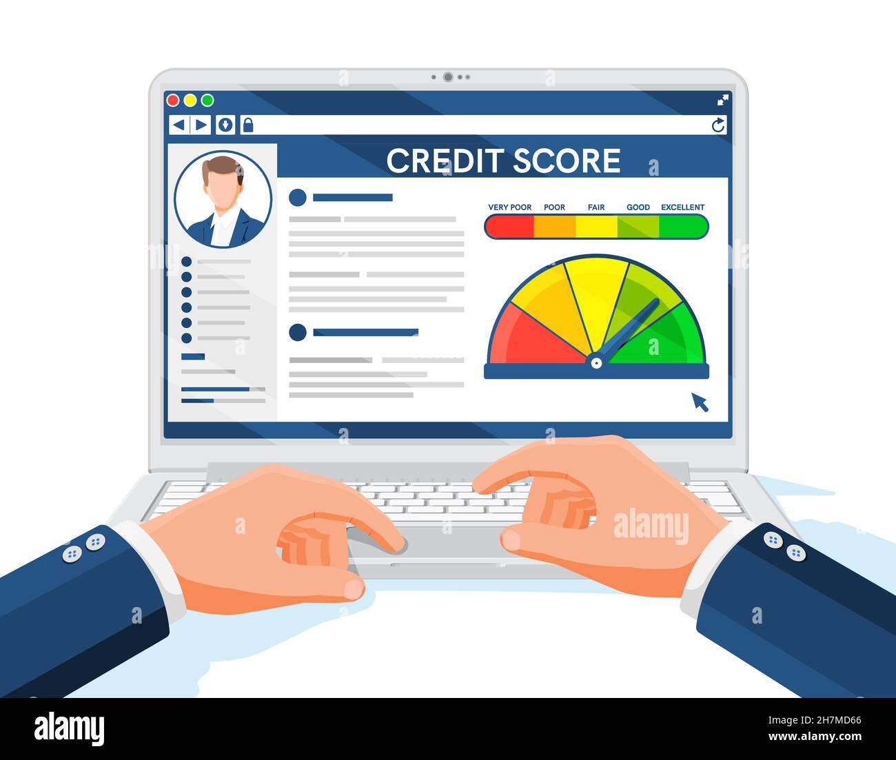 Credit report computer Stock Vector Images - Alamy