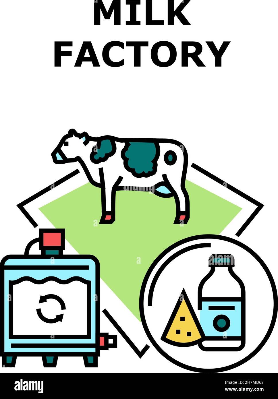 Milk Factory Vector Concept Color Illustration Stock Vector Image & Art ...