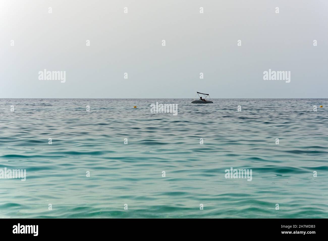 People doing sea bike in Greece Stock Photo - Alamy
