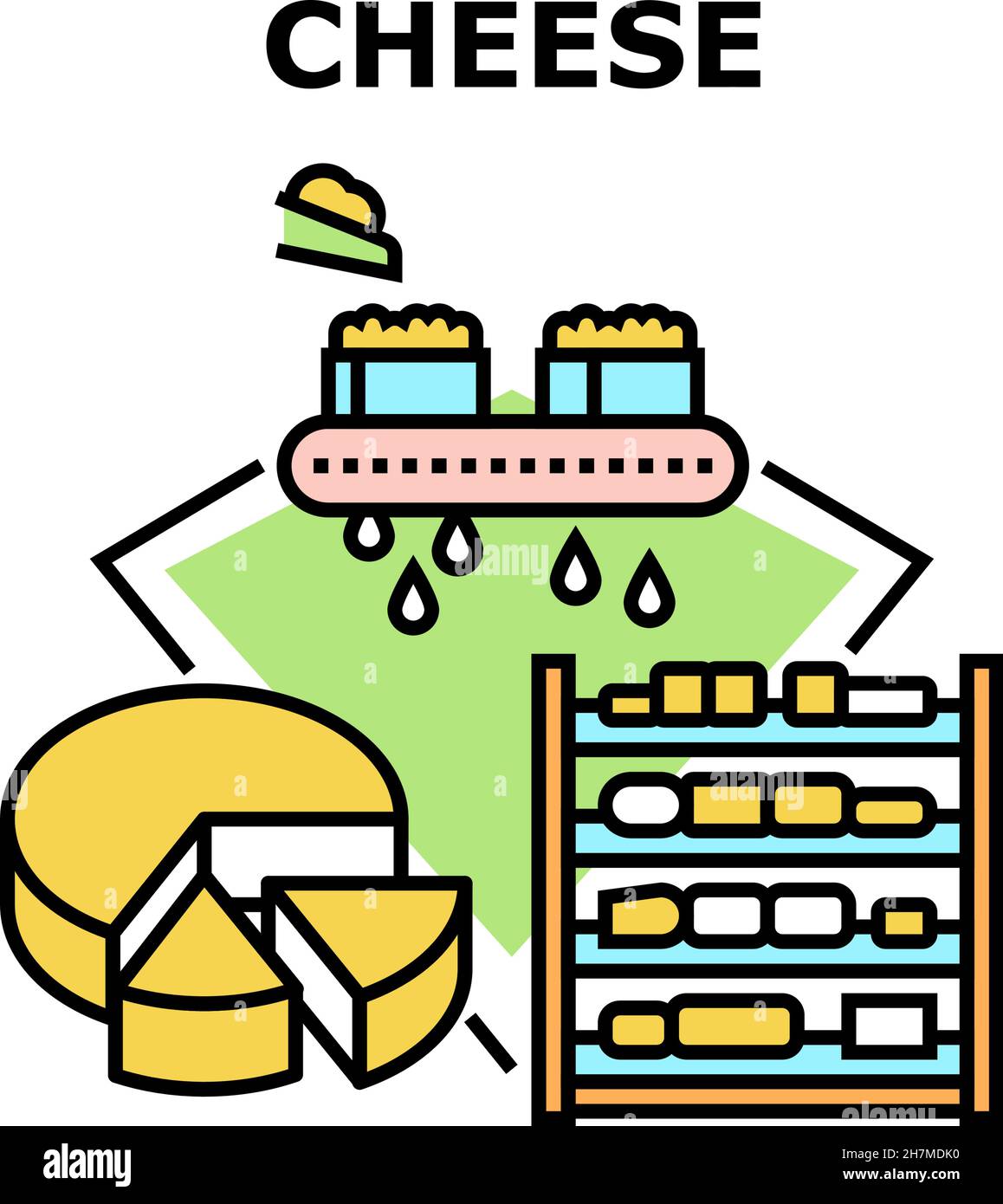 Cheese Food Vector Concept Color Illustration Stock Vector Image & Art ...