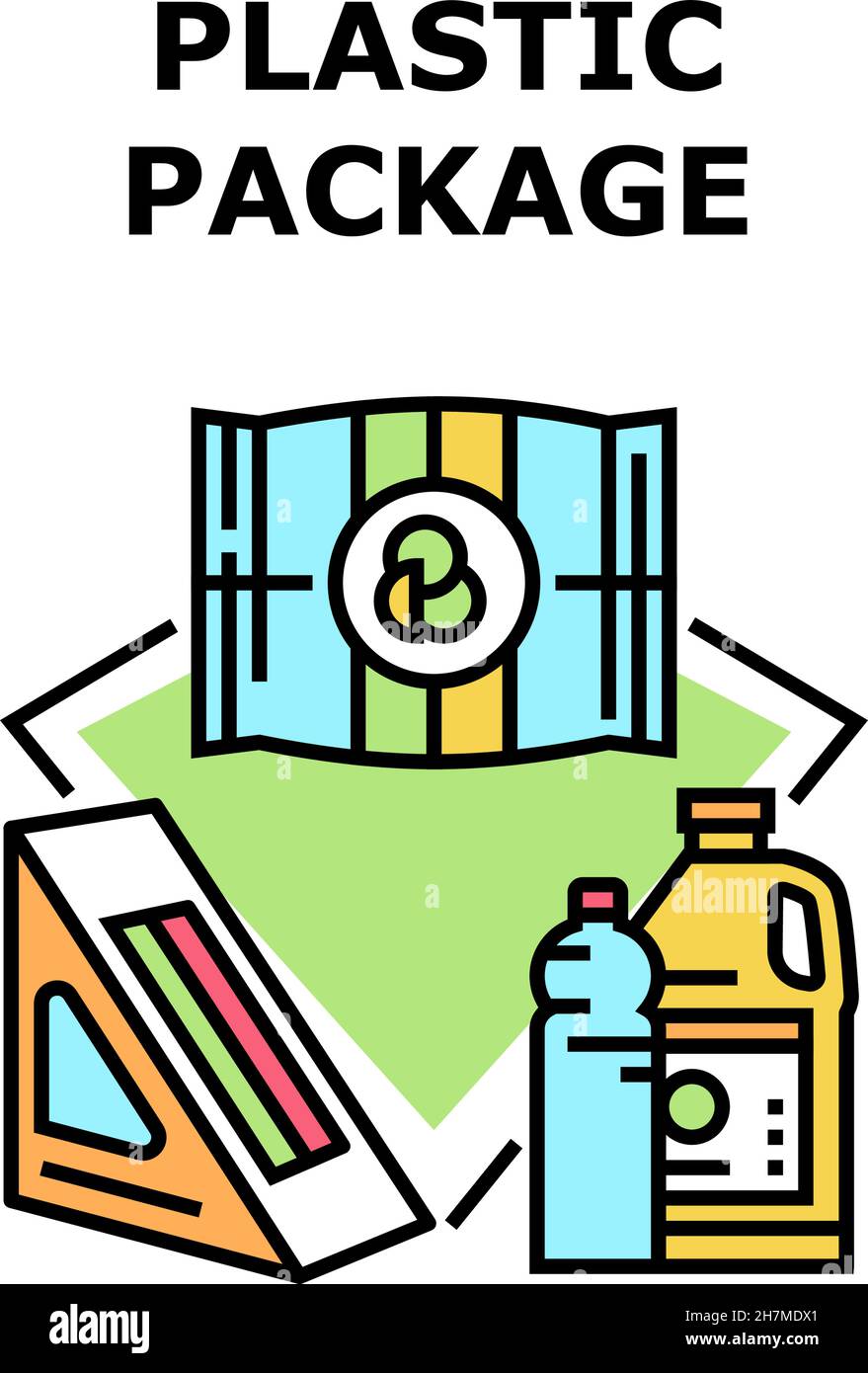 Plastic Package Vector Concept Color Illustration Stock Vector Image ...