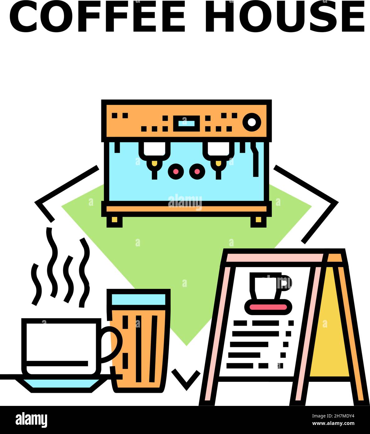 Coffee House Vector Concept Color Illustration Stock Vector Image & Art ...