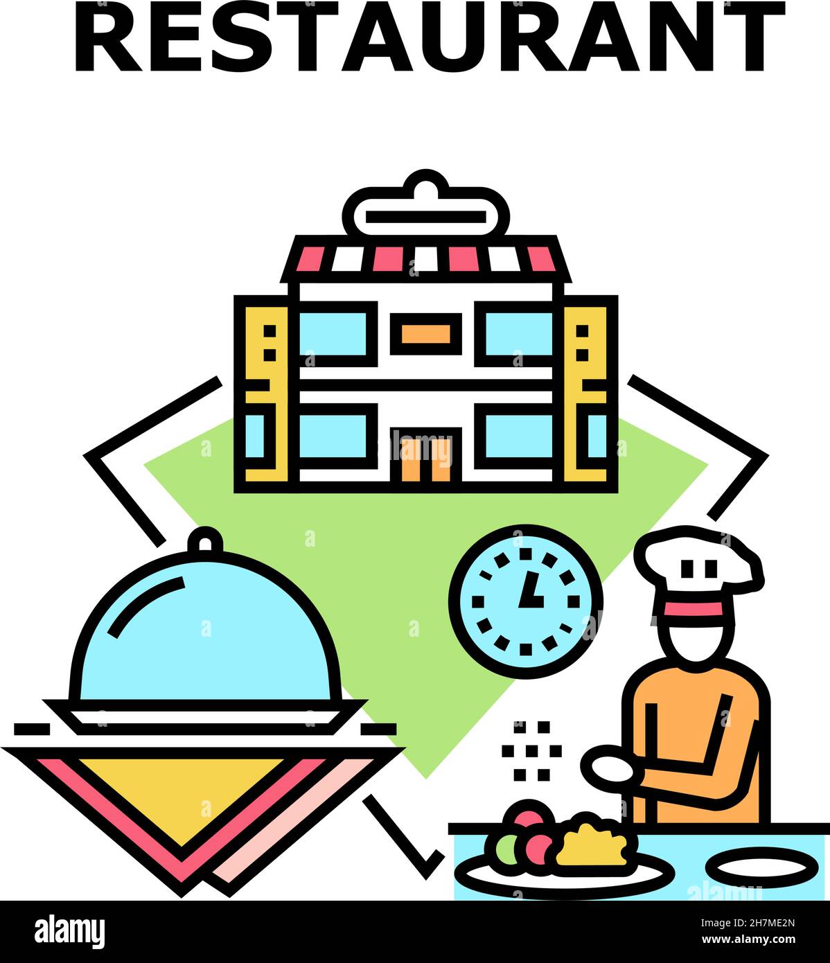 Restaurant Food Vector Concept Color Illustration Stock Vector Image ...