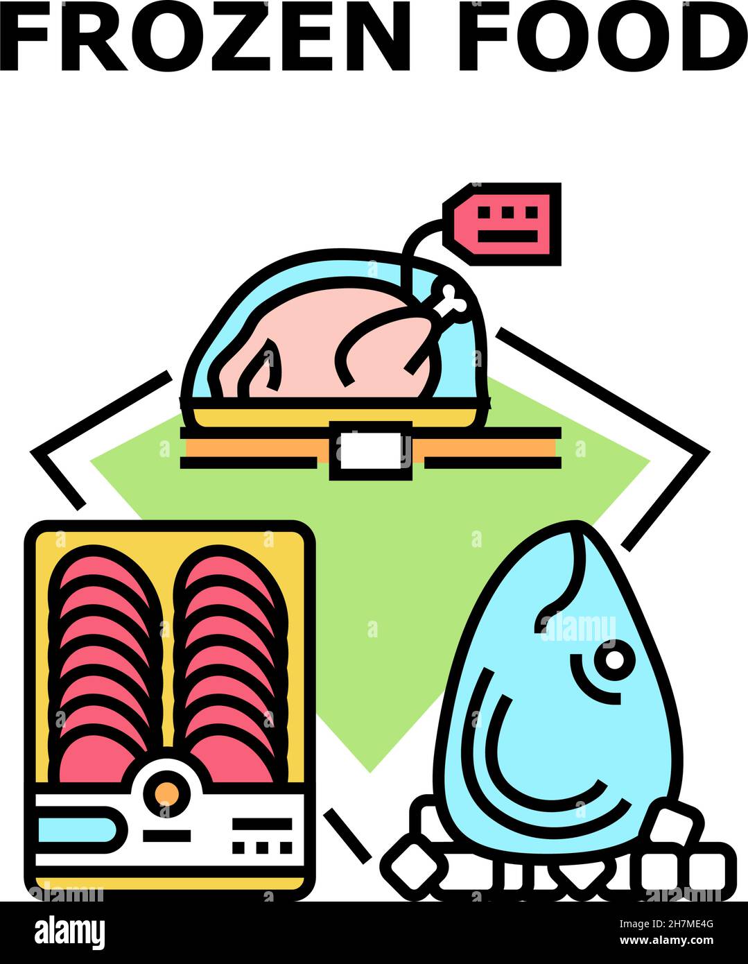 Frozen Food Vector Concept Color Illustration Stock Vector Image & Art ...