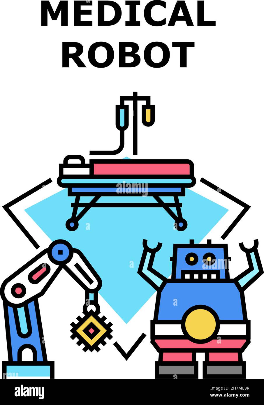 Medical Robot Vector Concept Color Illustration Stock Vector Image ...
