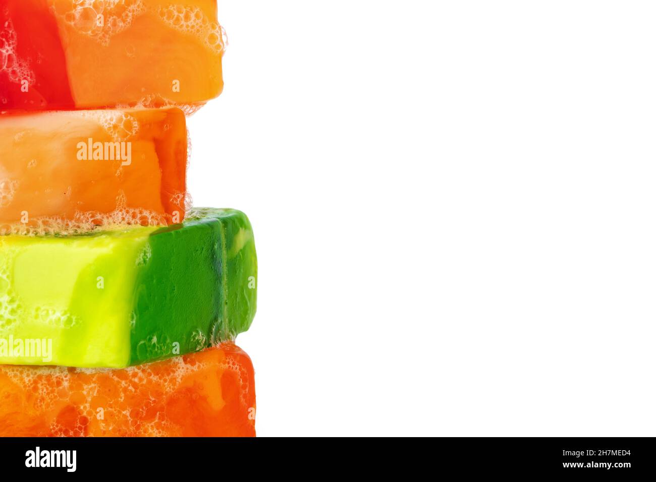 Colorful handmade soap bars on a white background Stock Photo - Alamy