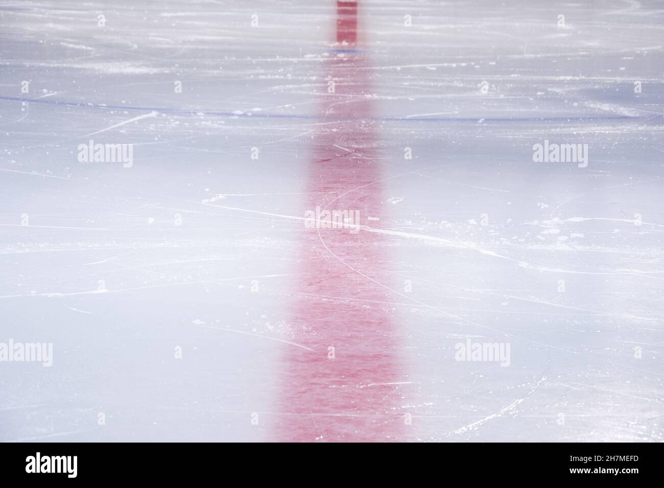 Ice of a hockey rink cut by skates. Empty ice arena Stock Photo - Alamy