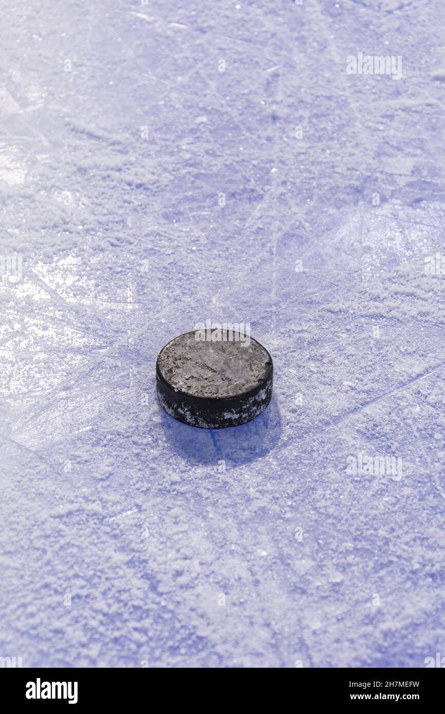 Ice Hockey Puck On Ice