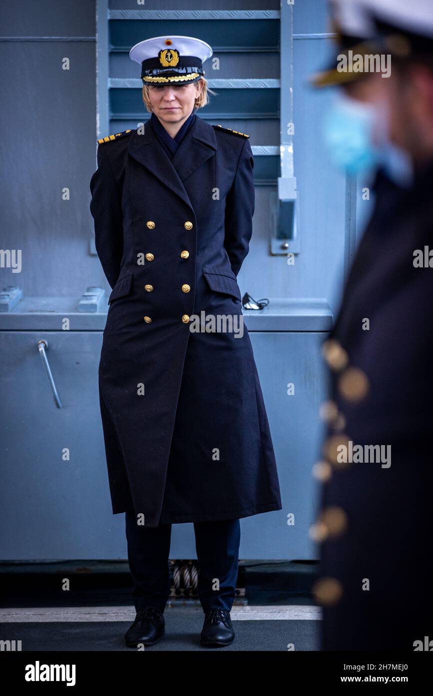 Rostock, Germany. 18th Nov, 2021. Corvette Captain Bianca Seifert ...