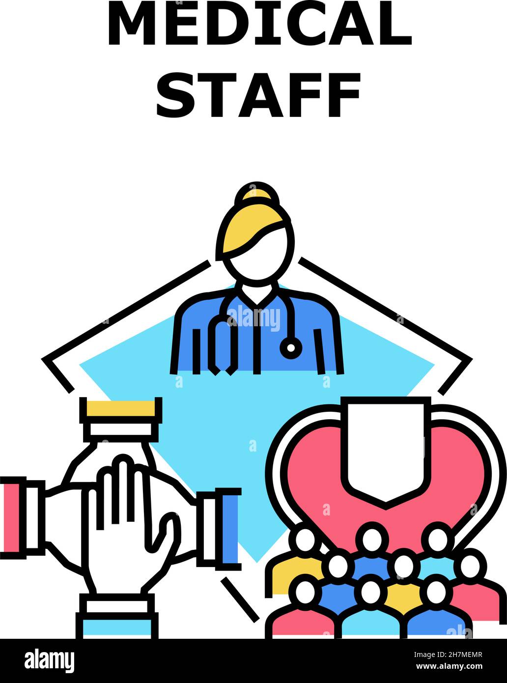 Medical Staff Vector Concept Color Illustration Stock Vector Image ...