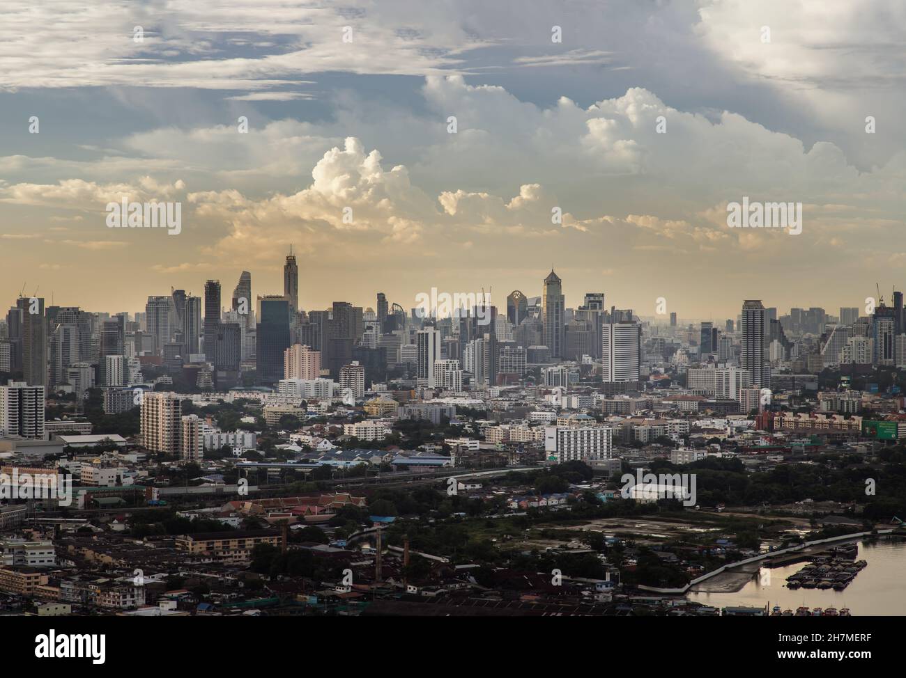 Bkk, Thailand - Jul 31, 2021 : Aerial view of Beautiful scenery view of ...