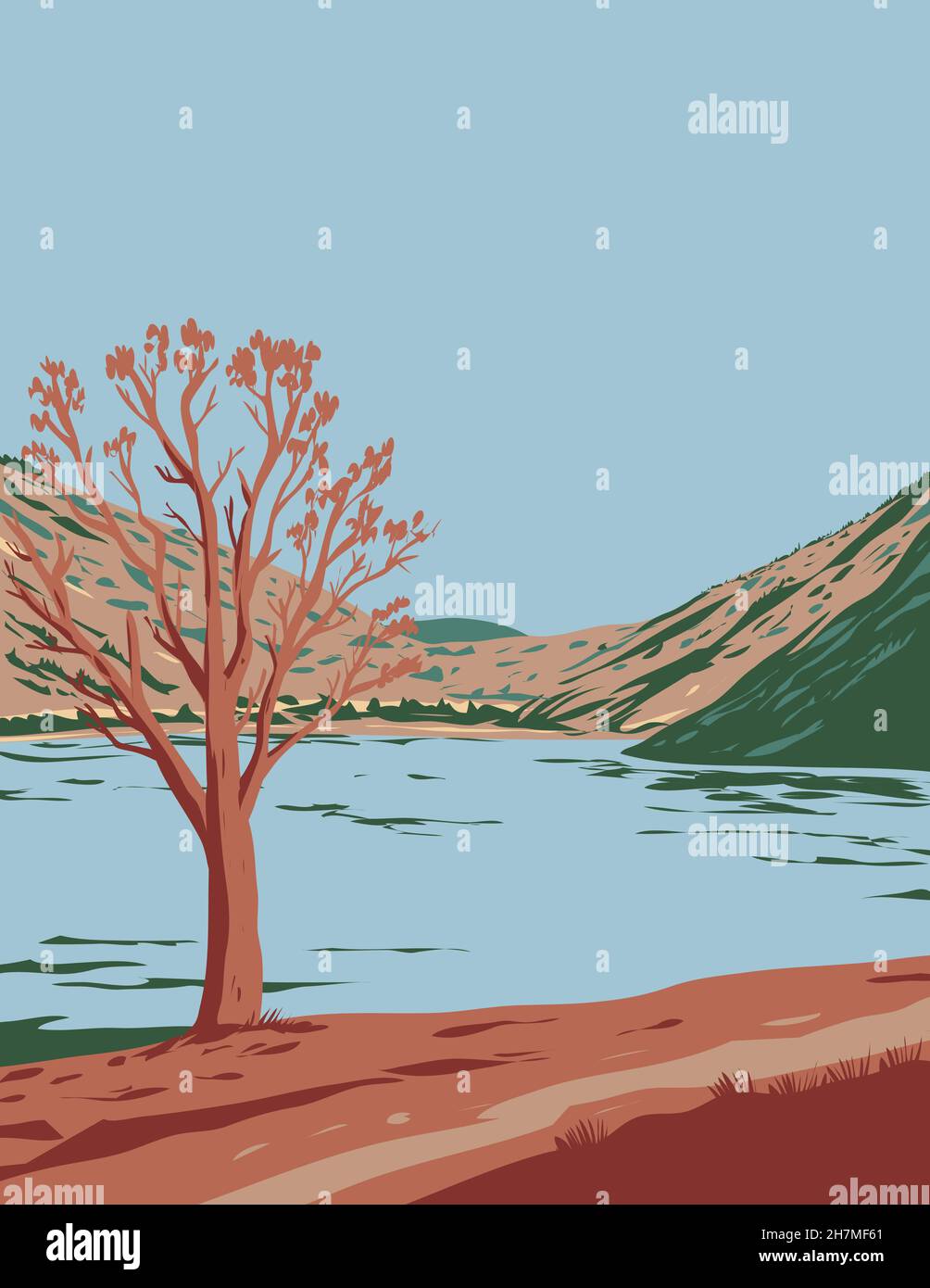 Spring Valley State Park with Eagle Valley Reservoir in Eastern Nevada ...