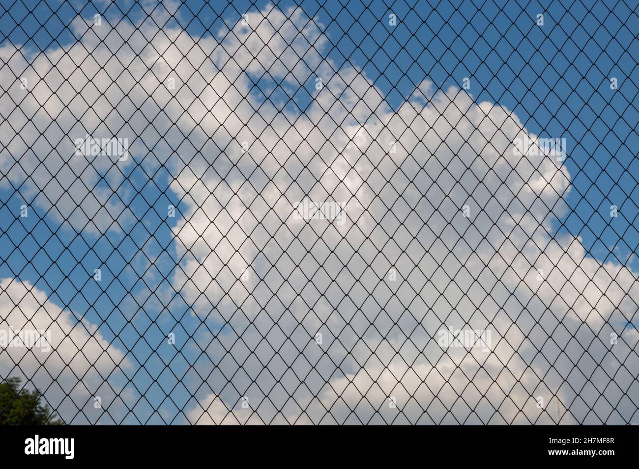 Steel Nets with blue sky background Stock Photo - Alamy
