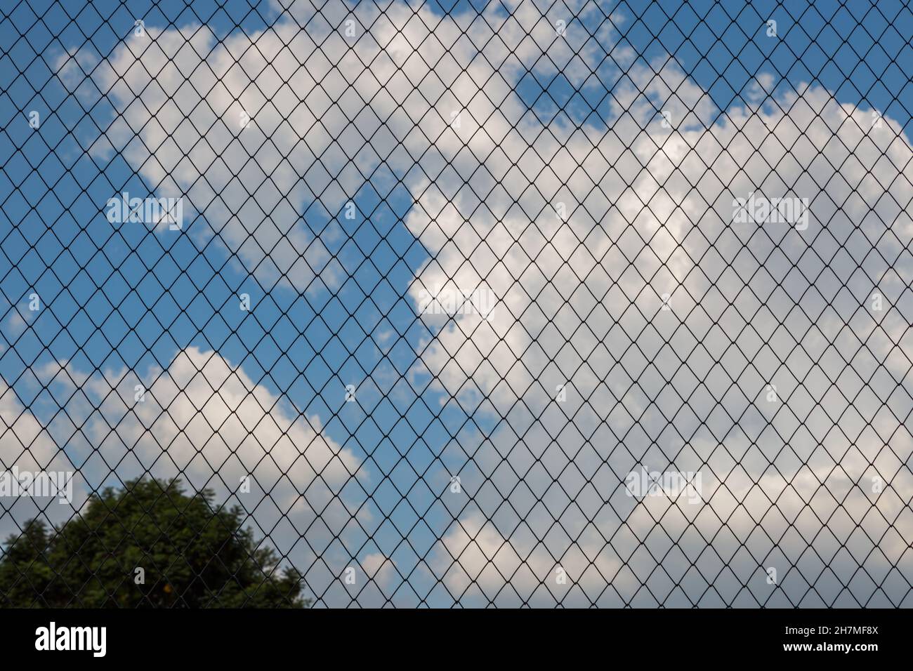 Steel Nets with blue sky background Stock Photo - Alamy