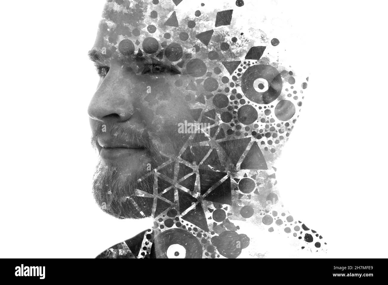 Double exposure face painting hi-res stock photography and images - Alamy