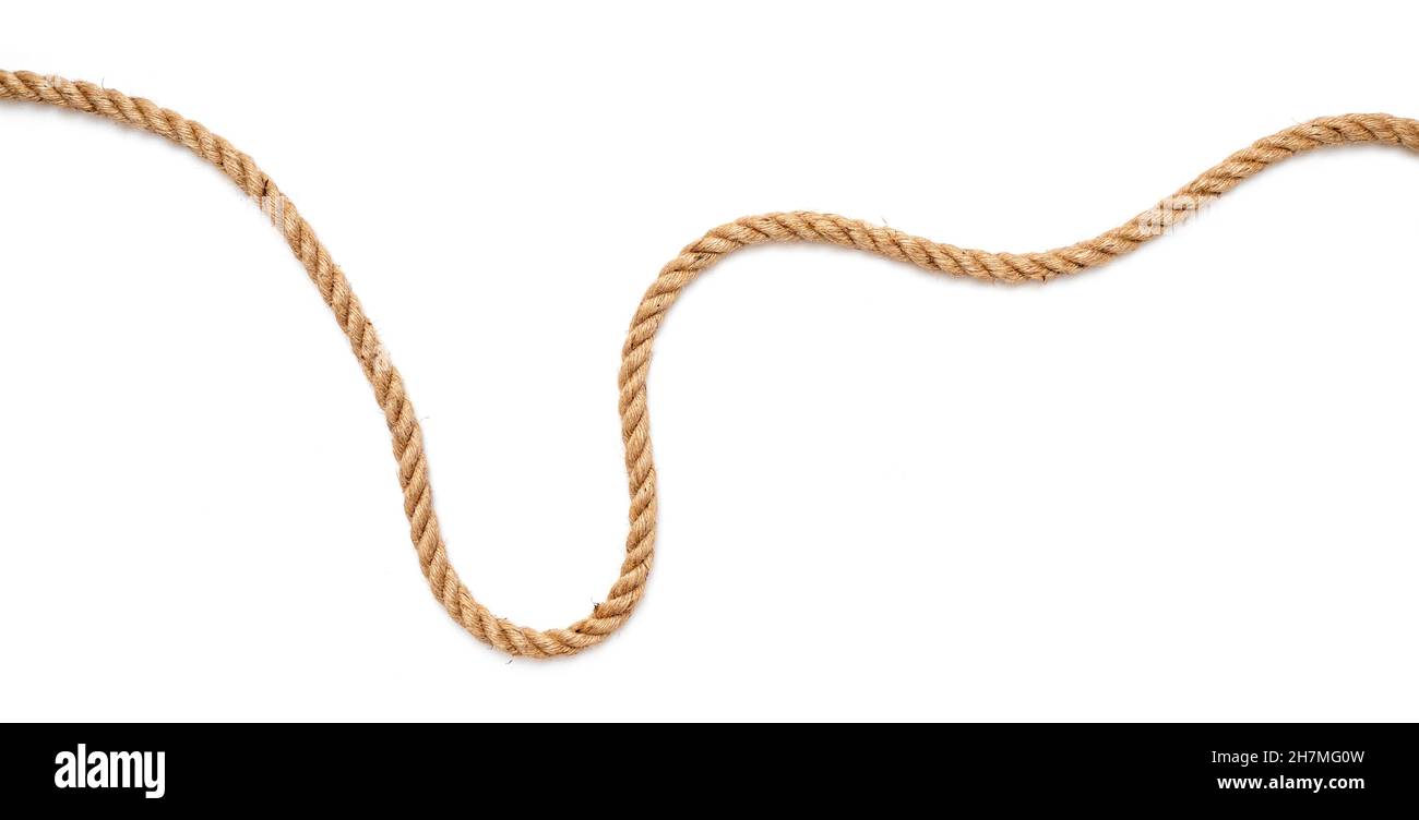 Long curved rope isolated on white Stock Photo - Alamy