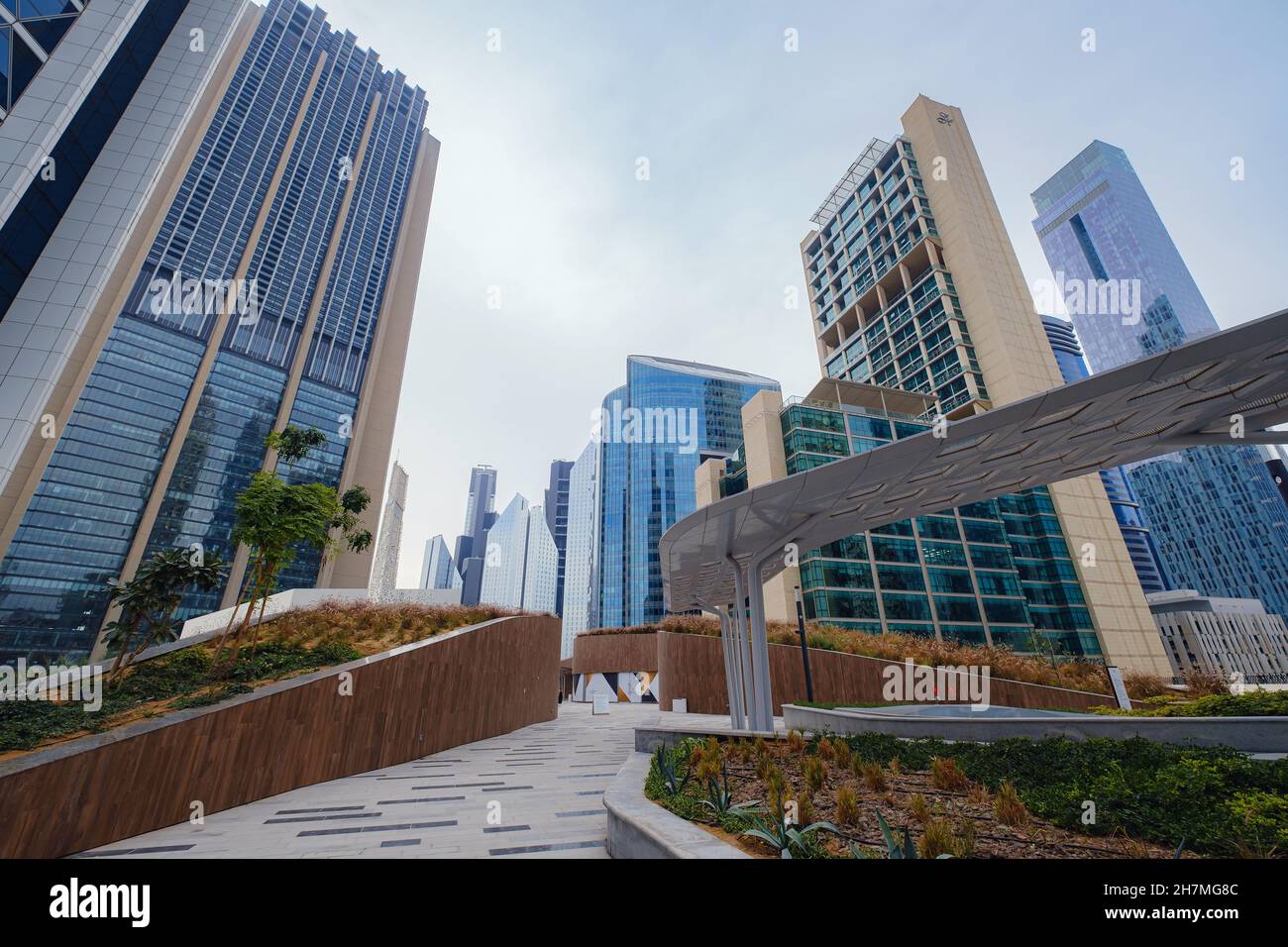 Dubai, UAE 19 February 2021: Dubai city downtown walk. Dubai capital ...