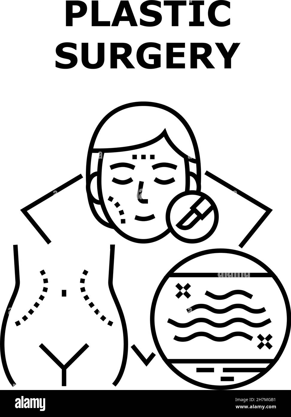 Plastic Surgery Vector Concept Black Illustration Stock Vector Image ...