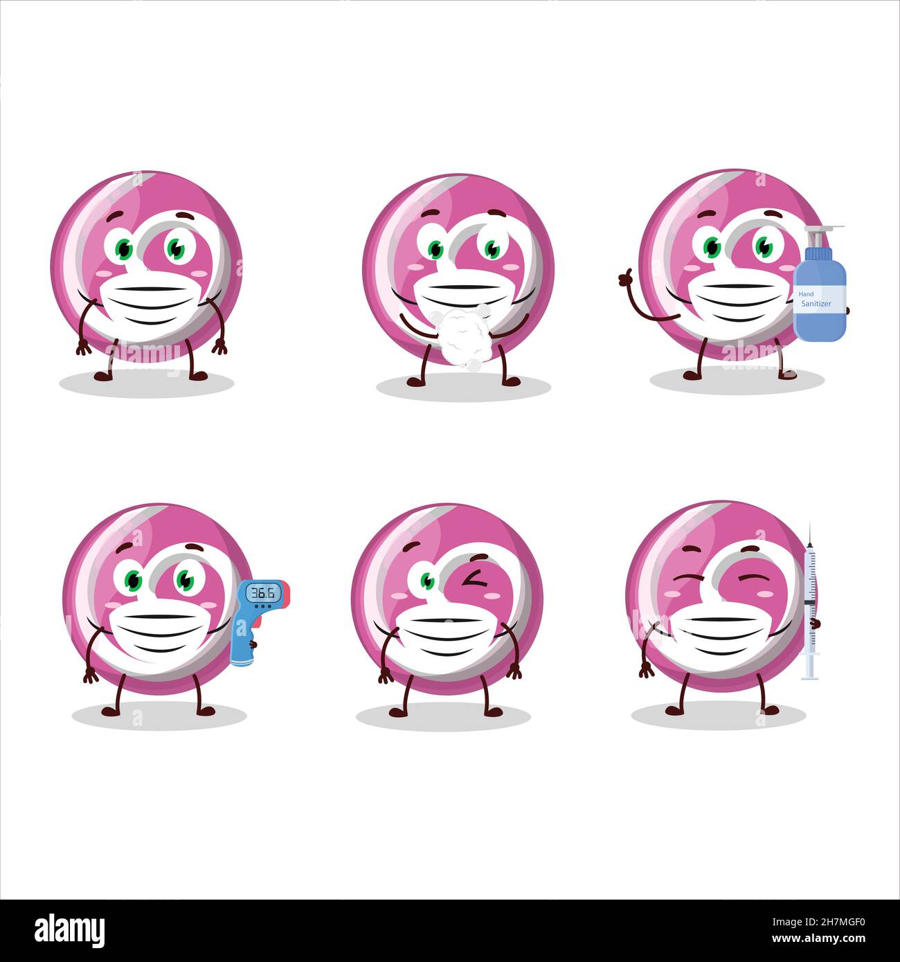 A picture of pink sweet candy cartoon design style keep staying healthy ...