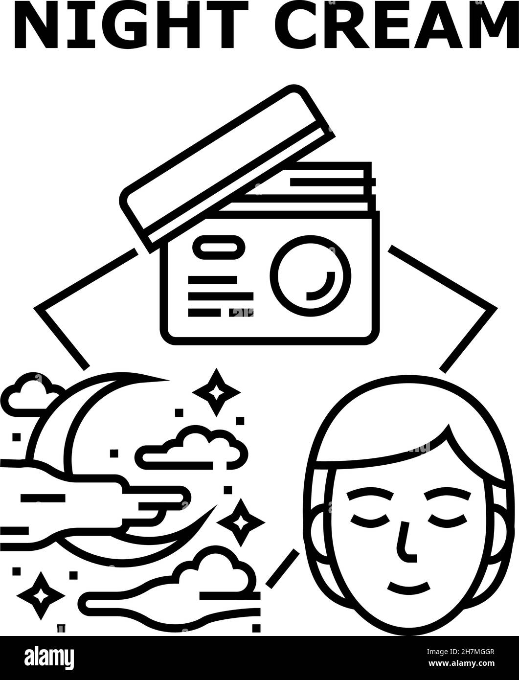 Apply night cream Stock Vector Images - Alamy