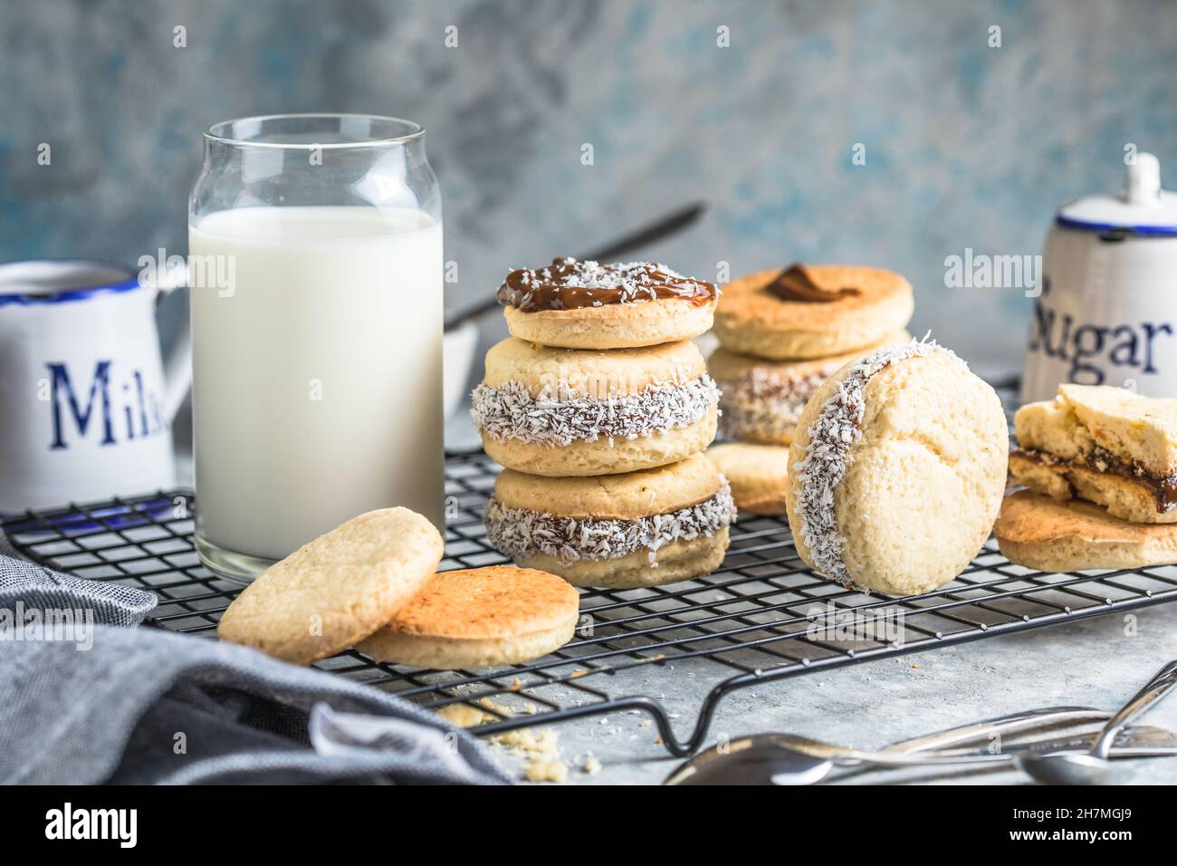 Alfajores: Traditional Peruvian cookies filled with caramel Stock Photo ...