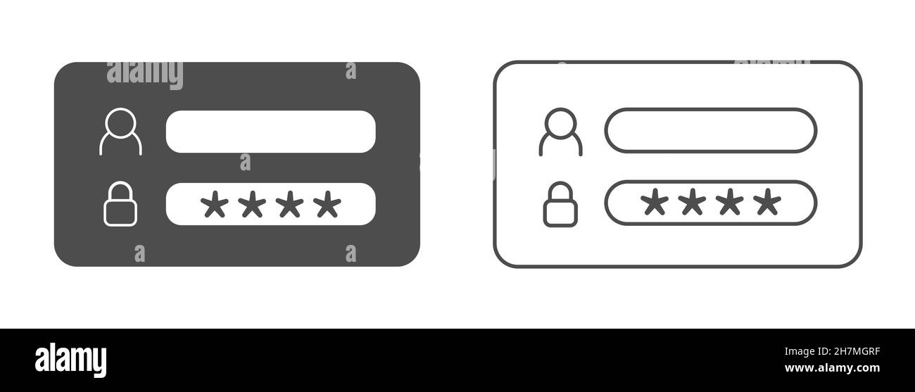 set of window icons for logging in to a system, website, or application ...