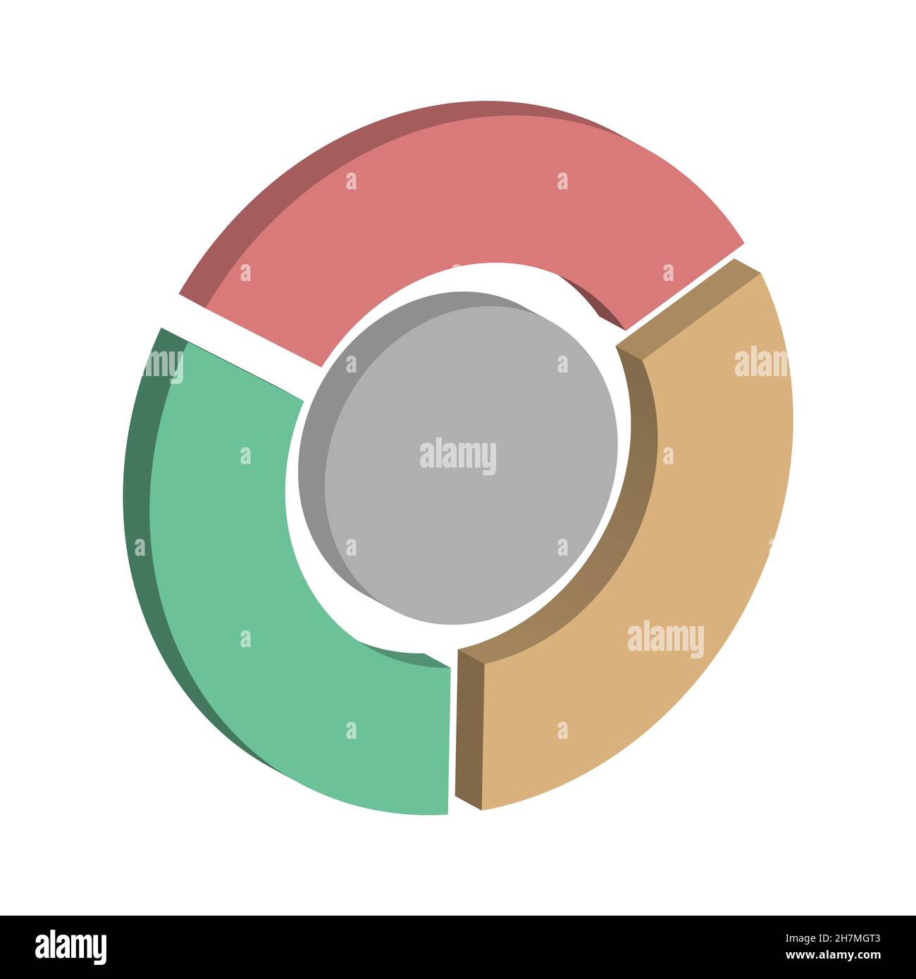 Infographics. A three-dimensional circle with three sectors to ...