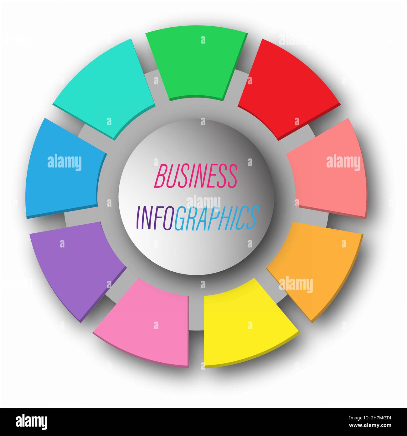 circular graph with 9 steps, sections or stages. Pie chart for the user ...
