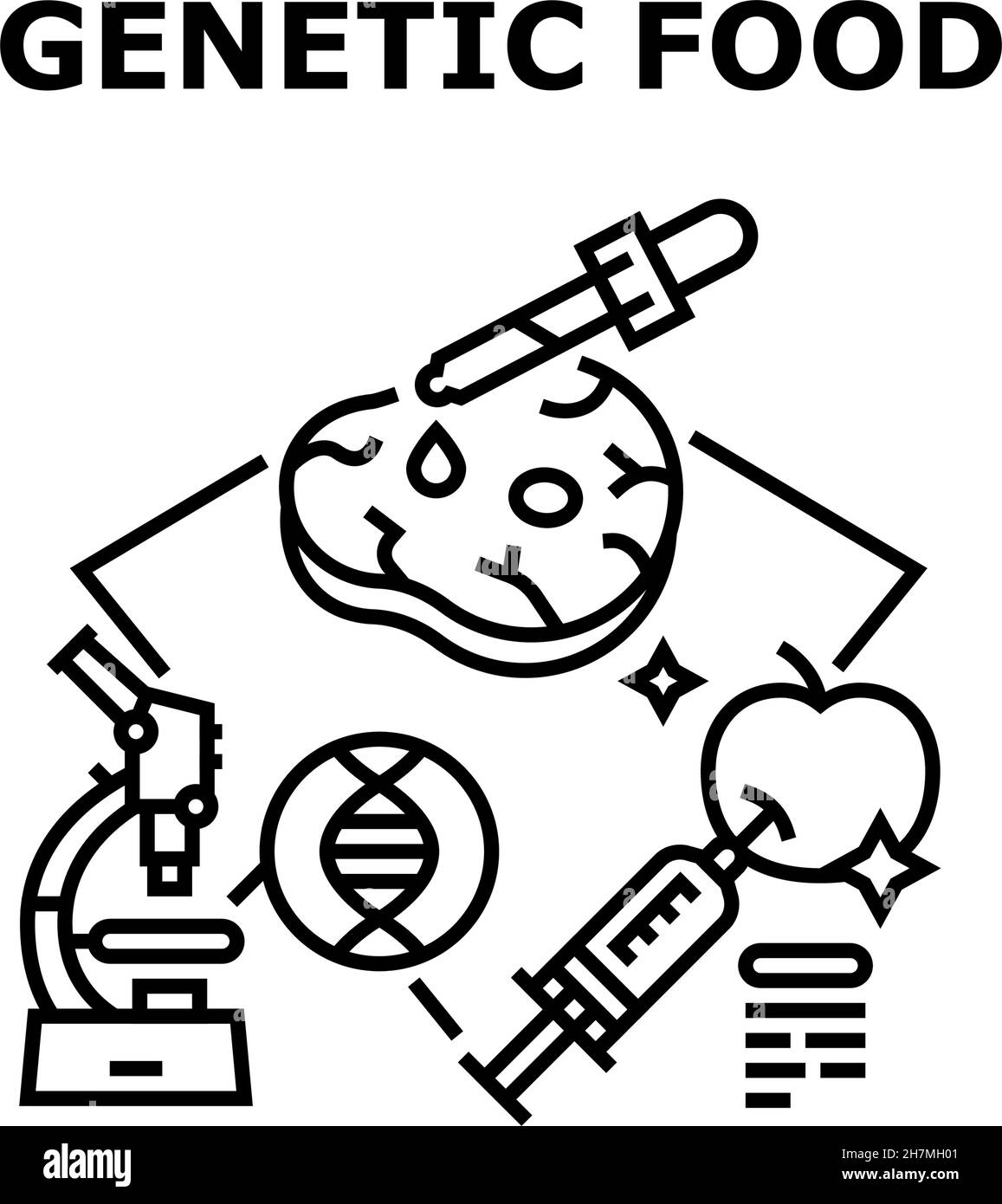 Genetic Food Vector Concept Black Illustration Stock Vector Image & Art ...