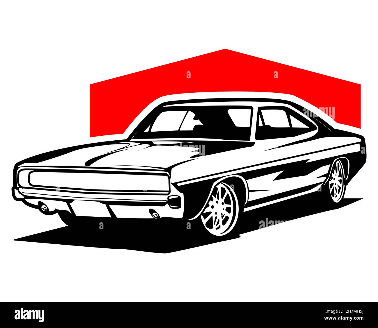 american muscle car illustration vector isolated Stock Photo - Alamy