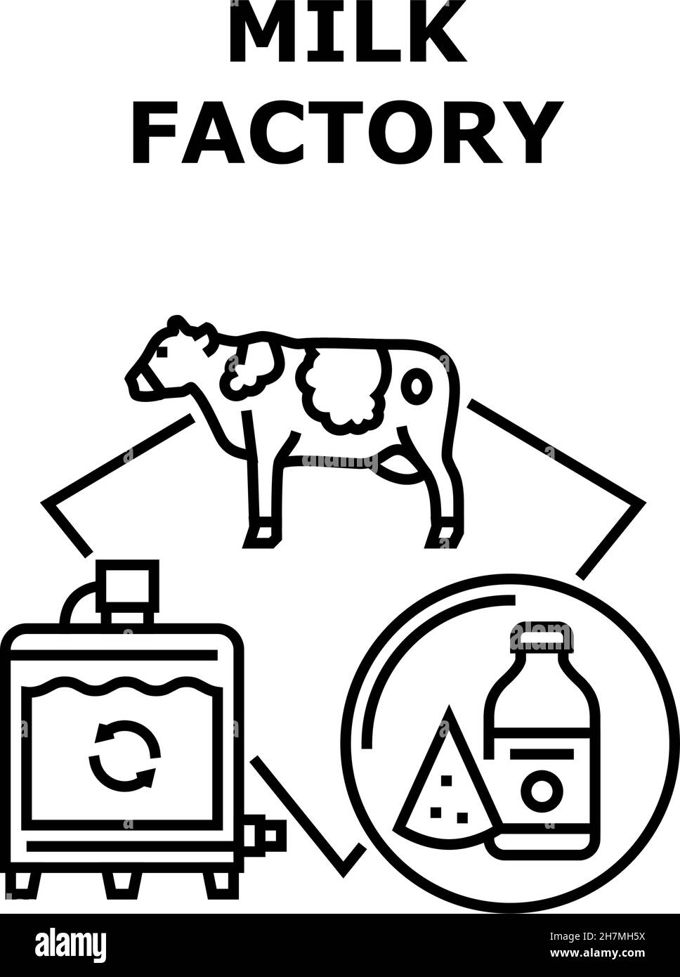 Milk Factory Vector Concept Black Illustration Stock Vector Image & Art ...