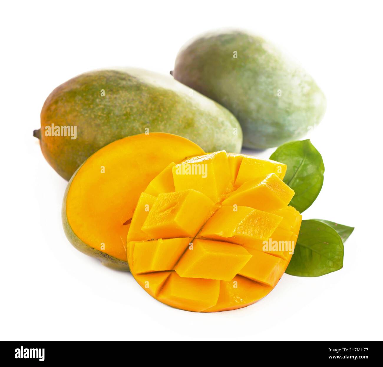 Sweet mango fruit isolated on a white background Stock Photo - Alamy