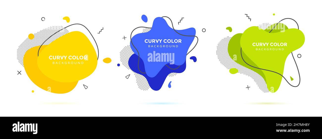 Modern Liquid Irregular Amoeba Blob Shape Abstract Elements Graphic