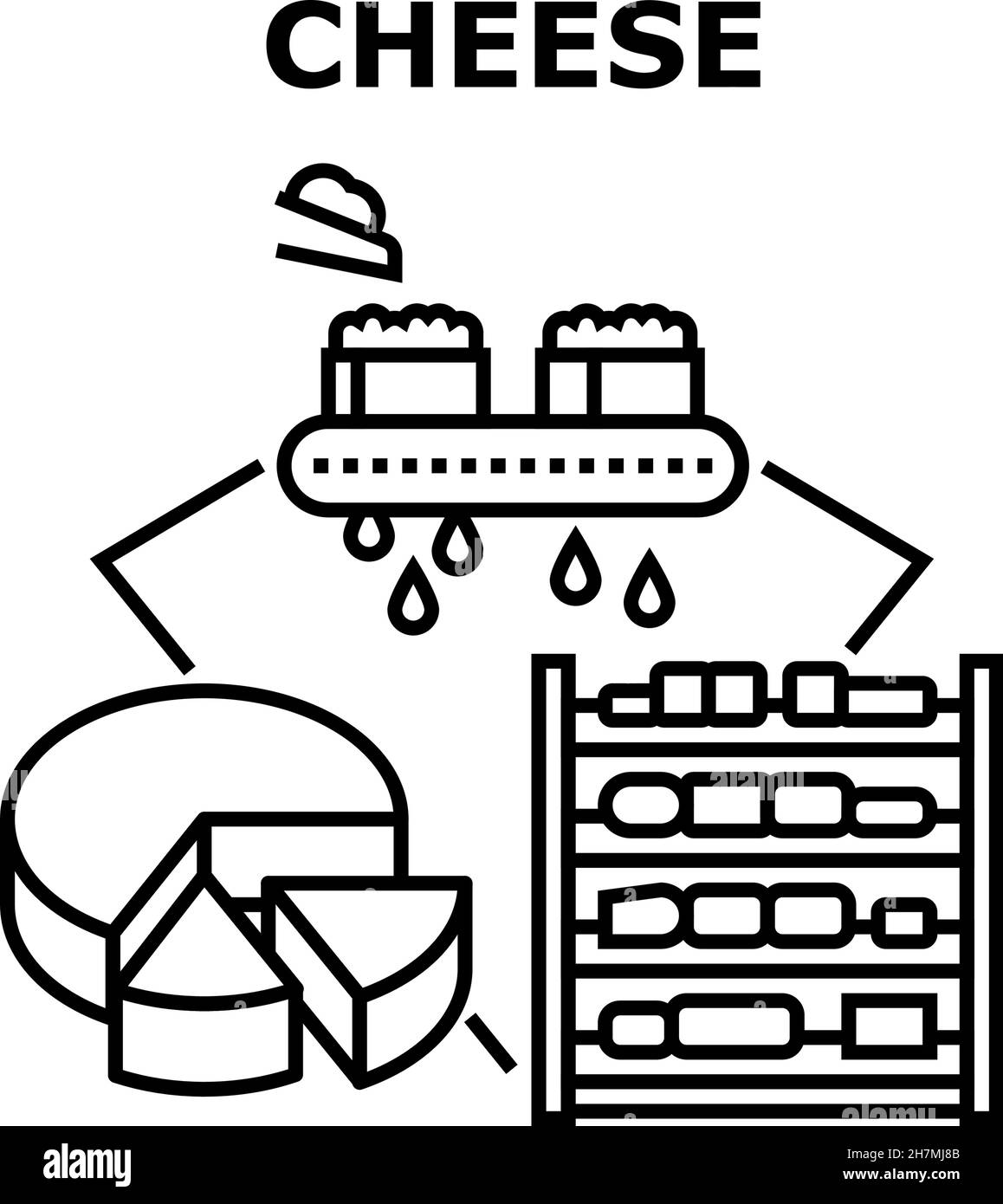 Cheese Food Vector Concept Black Illustration Stock Vector Image & Art ...