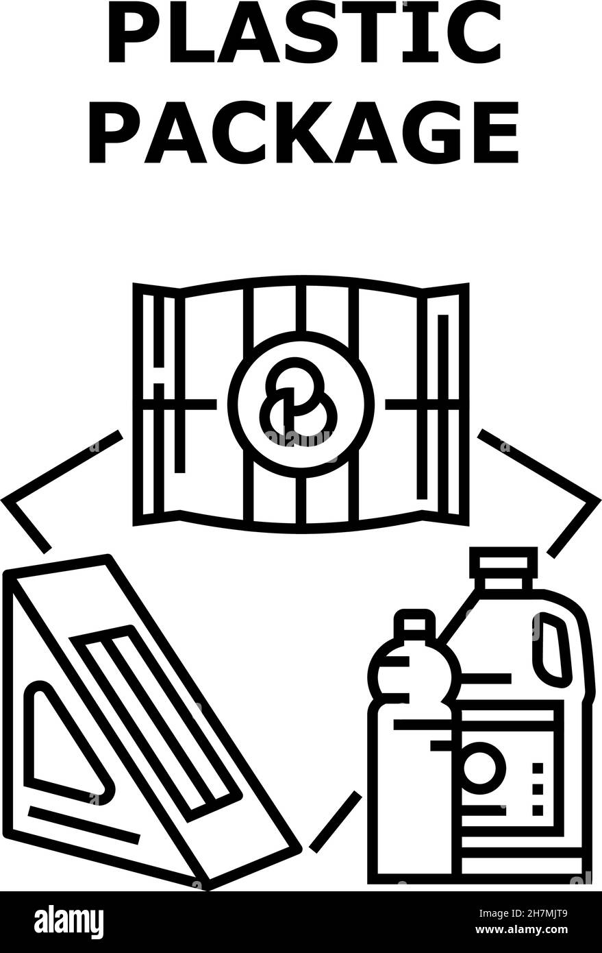 Plastic Package Vector Concept Black Illustration Stock Vector Image ...