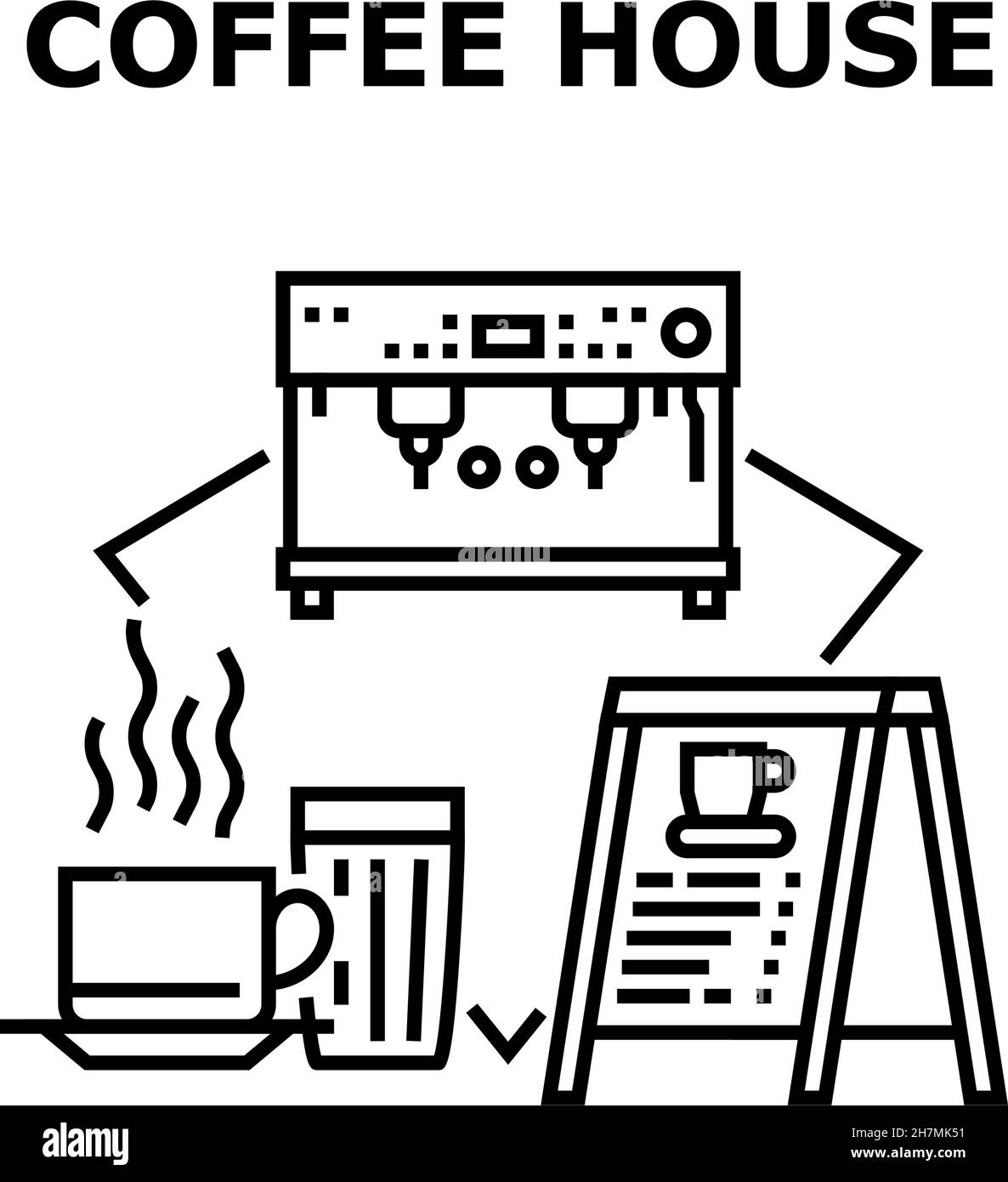 Coffee House Vector Concept Black Illustration Stock Vector Image & Art ...