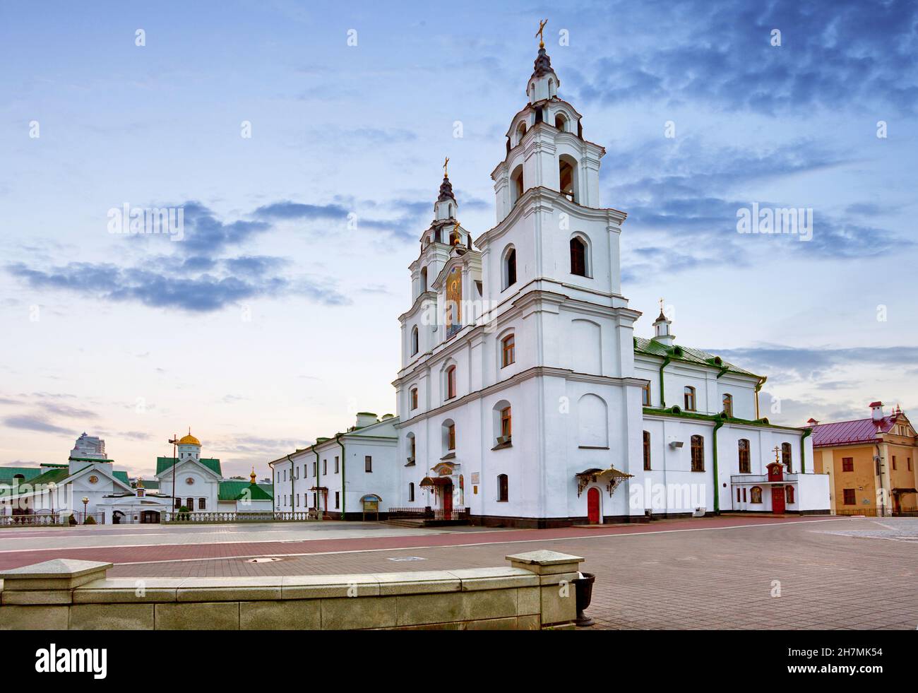Minsk, Belarus - Orthodox Cathedral of the Holy Spirit viewed at night ...