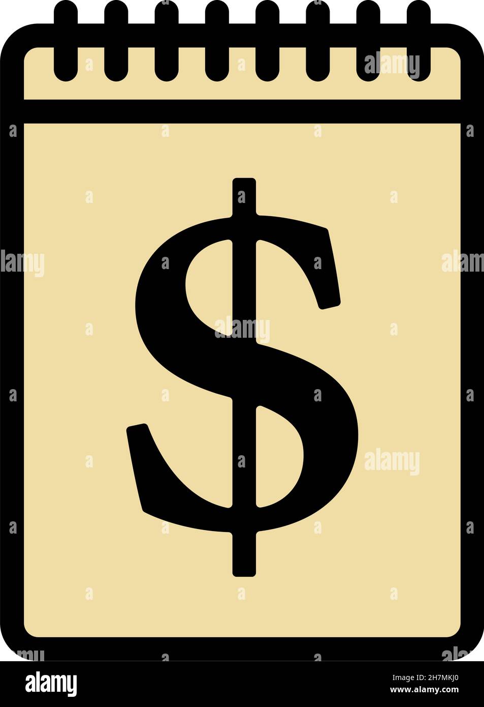 Dollar Calendar Icon. Editable Bold Outline With Color Fill Design ...