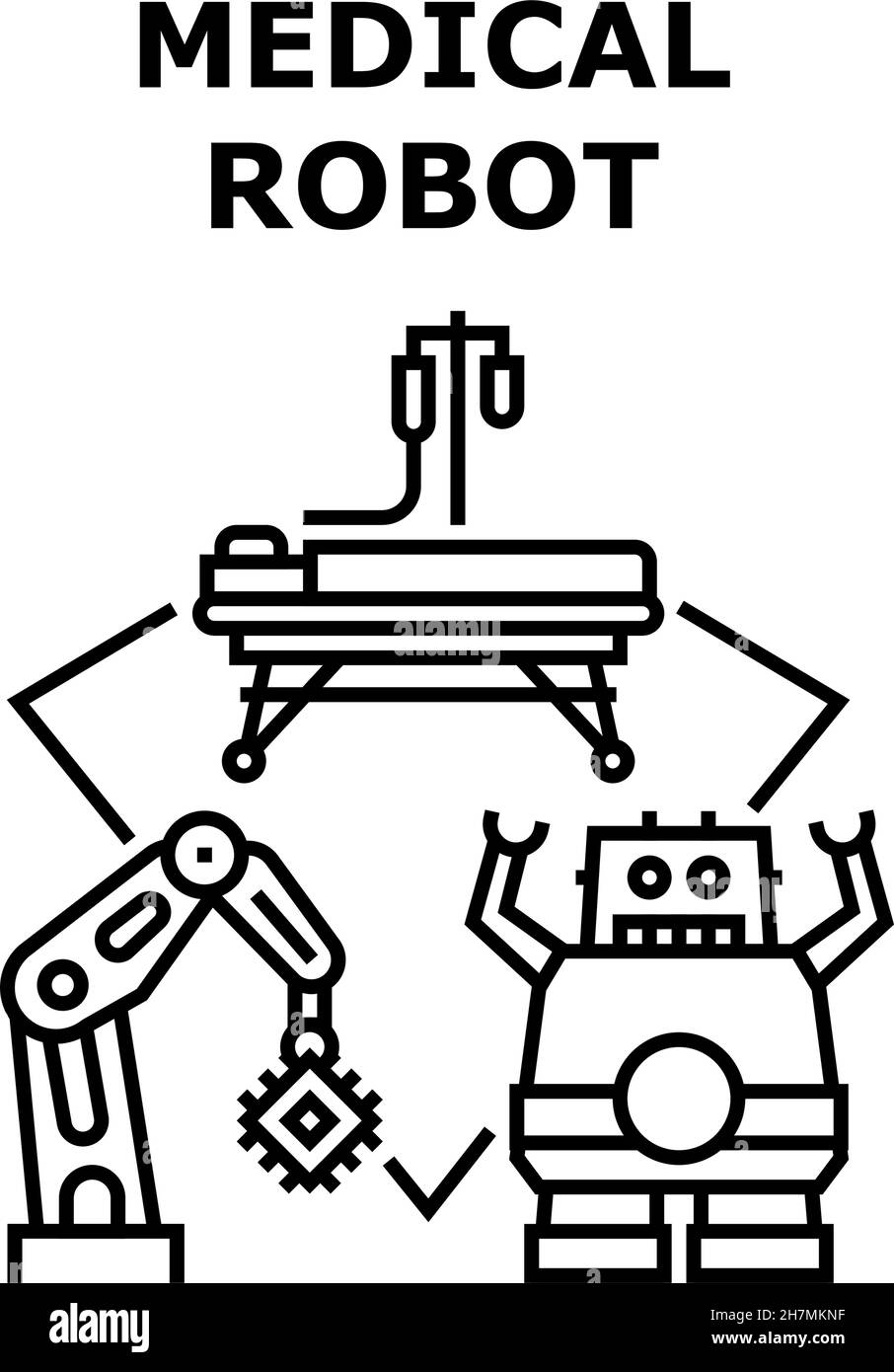 Medical Robot Vector Concept Black Illustration Stock Vector Image ...