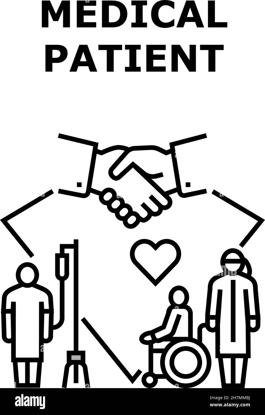 Medical Patient Vector Concept Black Illustration Stock Vector Image ...